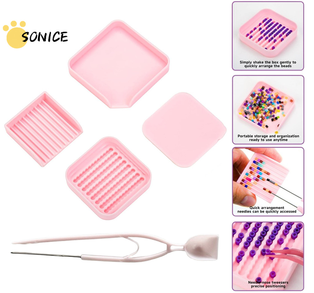 2.6mm Fuse Bead Single Needle Tweezer Bead Scoop & Aligner Tray Kit ...