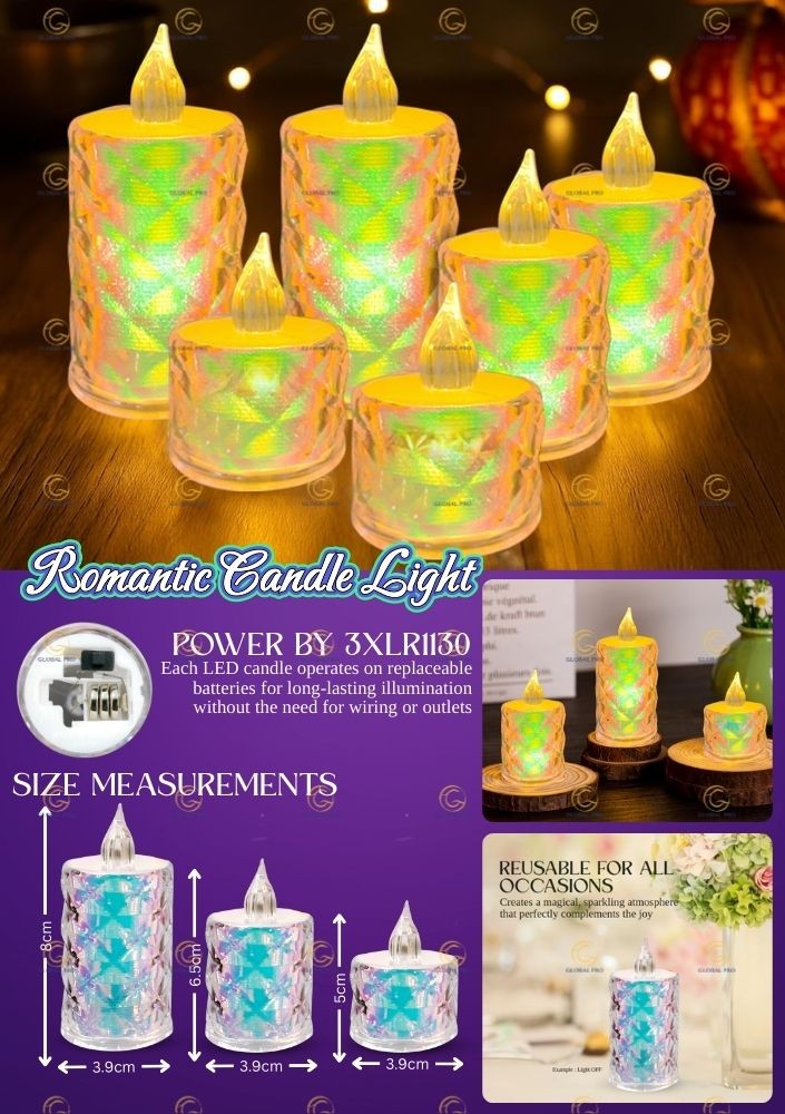 FLAMELESS Candle LED Light Lampu Lilin Wedding Candle Light Dinner ...