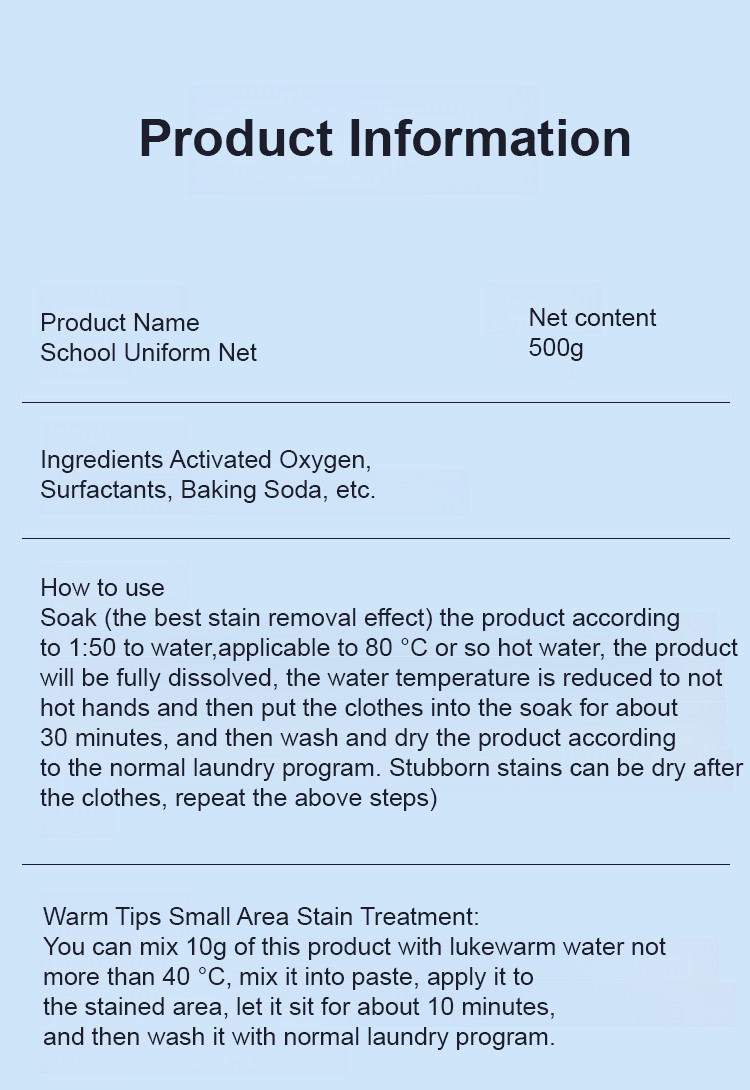 [Fast Stain Removal] Active Oxygen Soap Powder for School Uniform ...