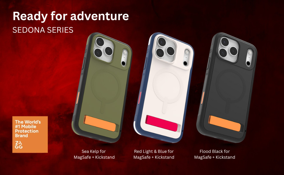 ZAGG Sedona Snap with Kickstand + Camera Control Button MagCharge Case ...