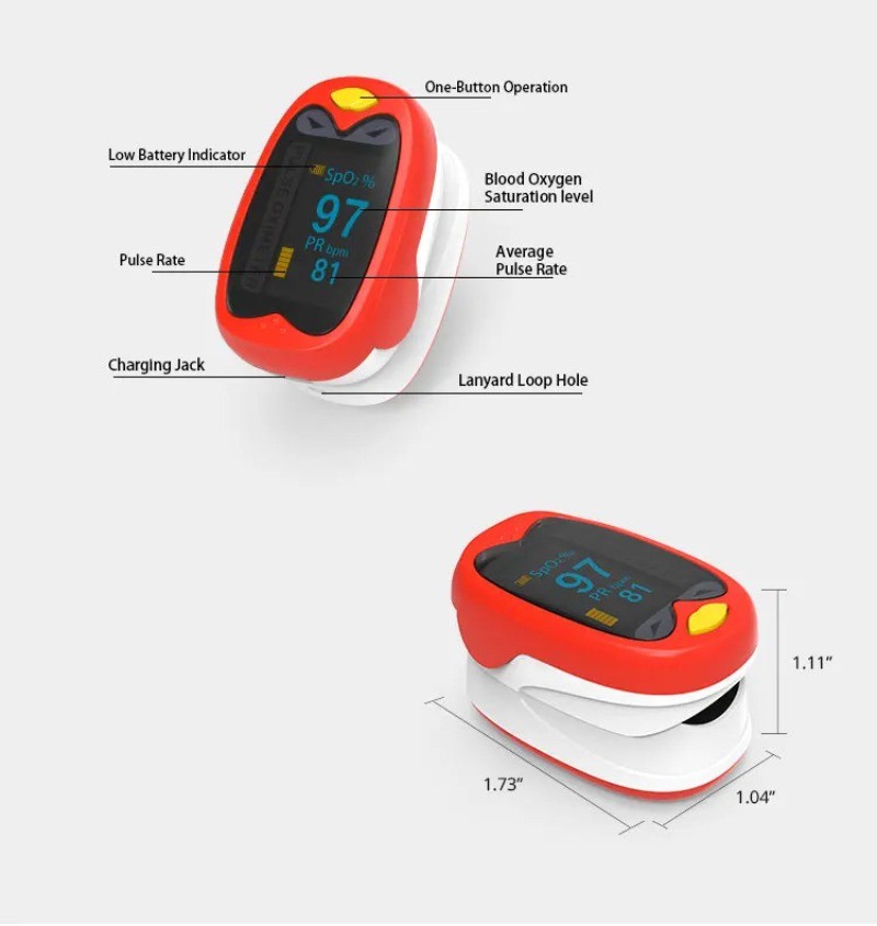 Infant Medical Pulse Oximeter TFT Display Saturation Finger Clip ...