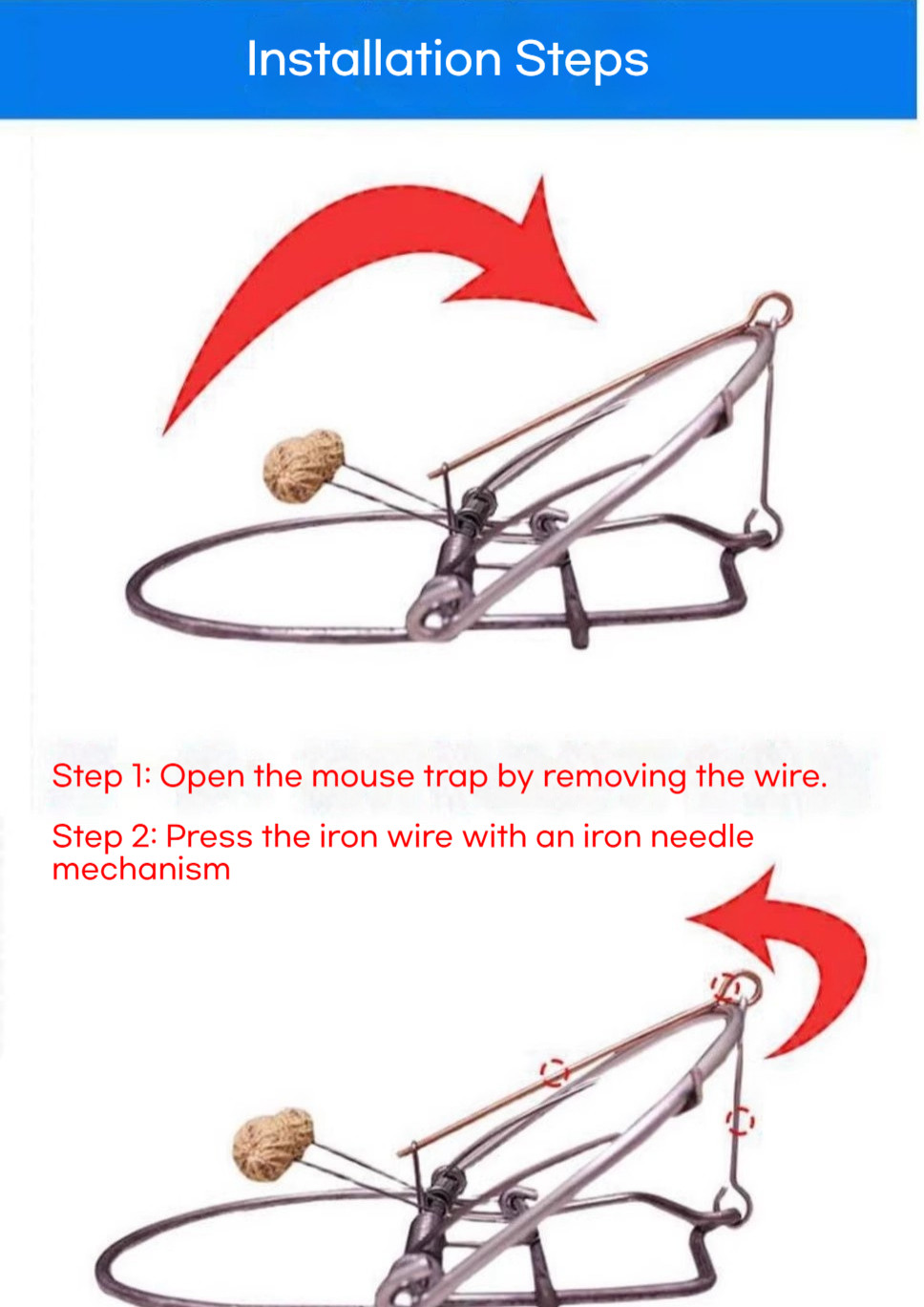 Powerful mousetrap, indoor and outdoor automatic mouse trap, large ...