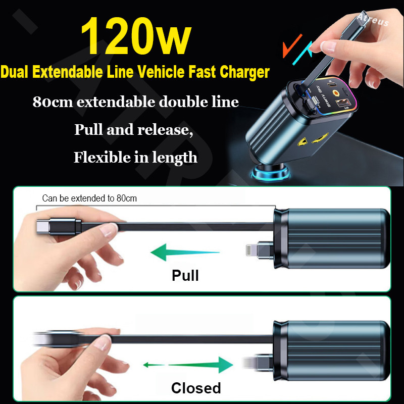 ORA Good Cat 07 Car Charger USB Fast Charge Type-C/IOS Adapter Starry ...