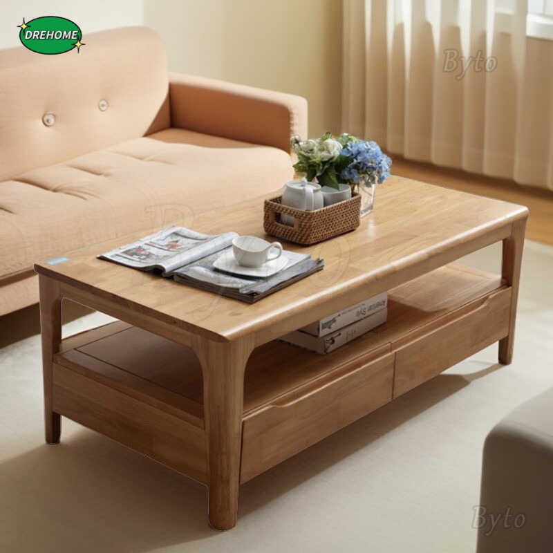 DRE Dining Table Nordic Solid Wood Coffee Table Living Room Home Modern ...
