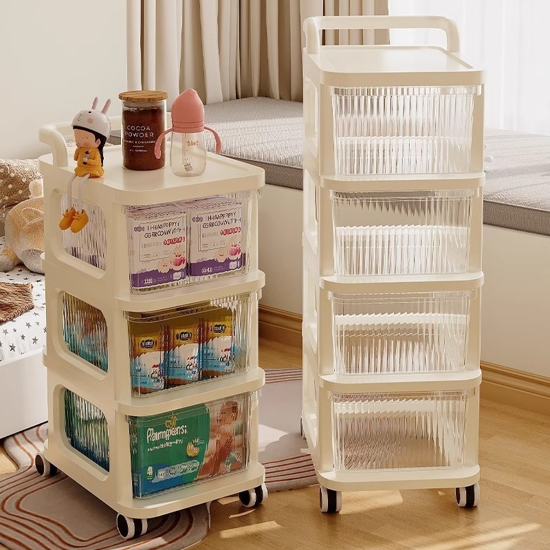 H&Y Trolley Rack Drawer Cabinet Stroller Cream Style Toy Snack Storage ...