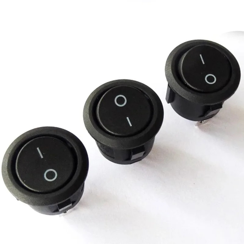 5/20pcs Round Rocker Power Switch 6A 250V 2 Pin 2 Position ON OFF Boat ...