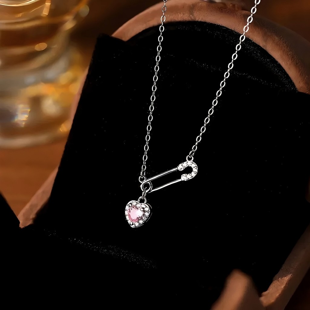 YX Minimalist Open Heart Paperclip Necklace for Women Dainty Y2K Korean ...