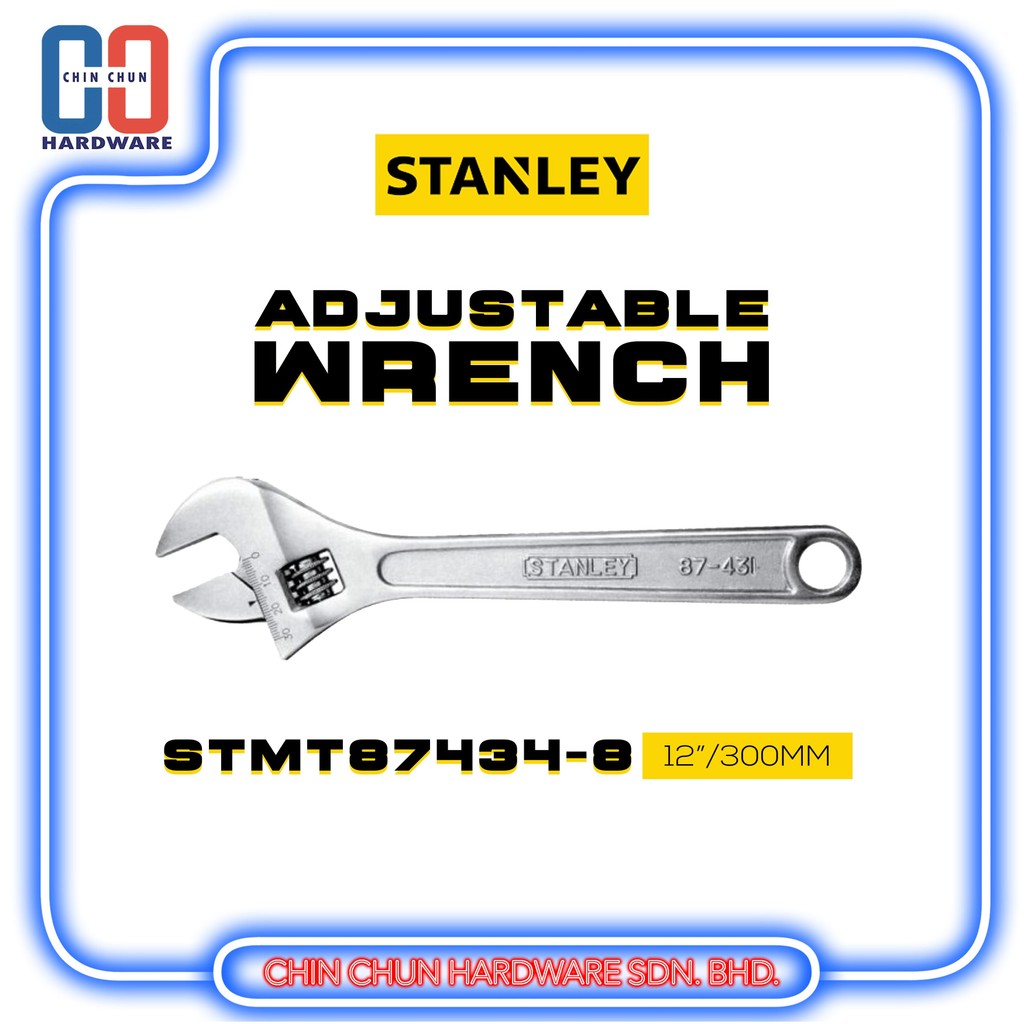 STANLEY 12"/300MM H/D ADJUSTABLE WRENCH (STMT87434-8) | Shopee Malaysia