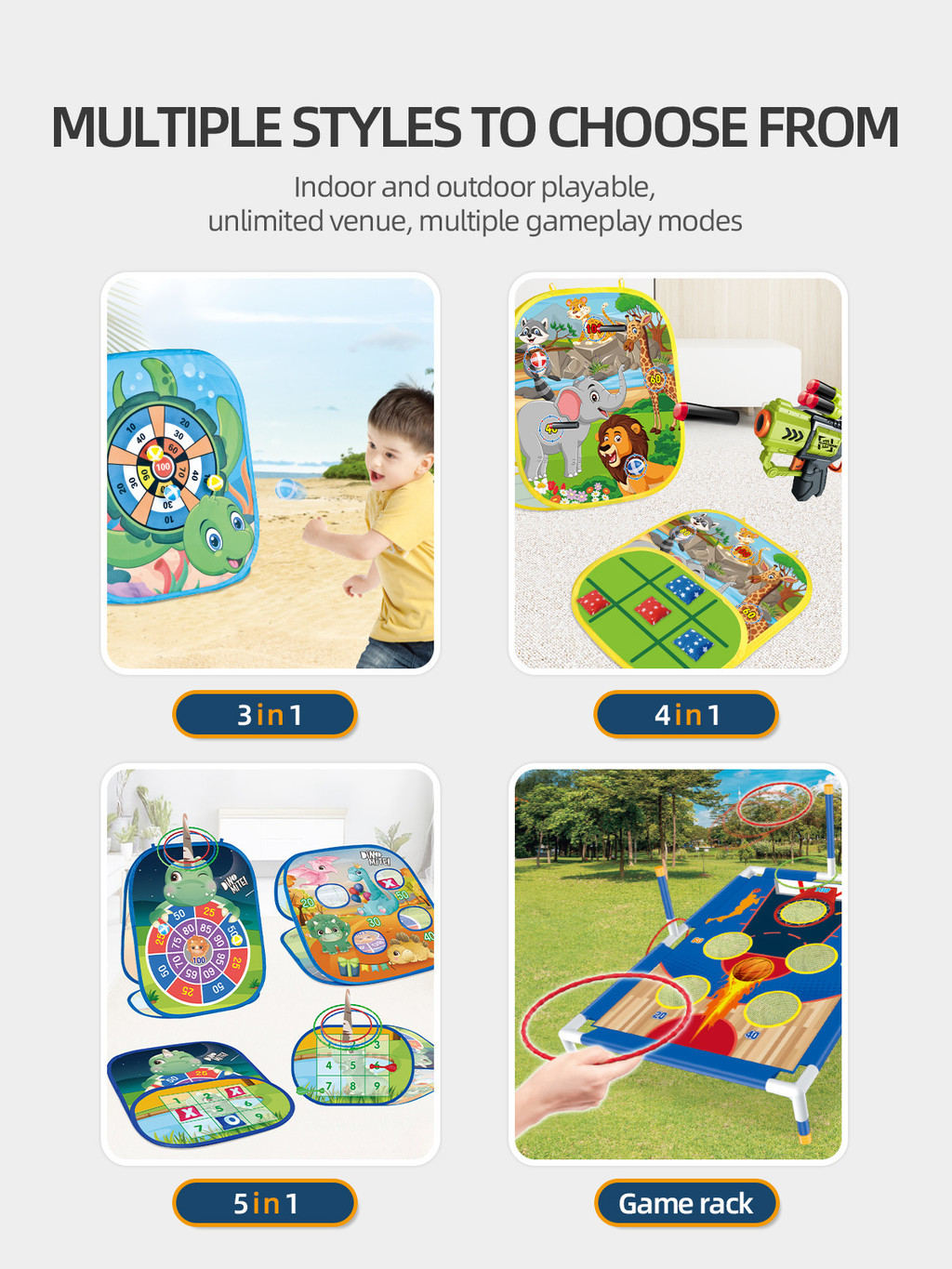 3-in-1 Velcro Ball Game Set Outdoor Indoor Family Toy | Sensory ...