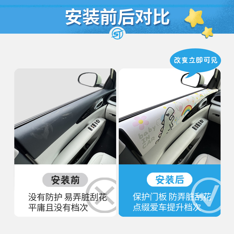 Proton Emas 5 / Geely EX2 / Geome interior door panel sticker anti-dirt ...