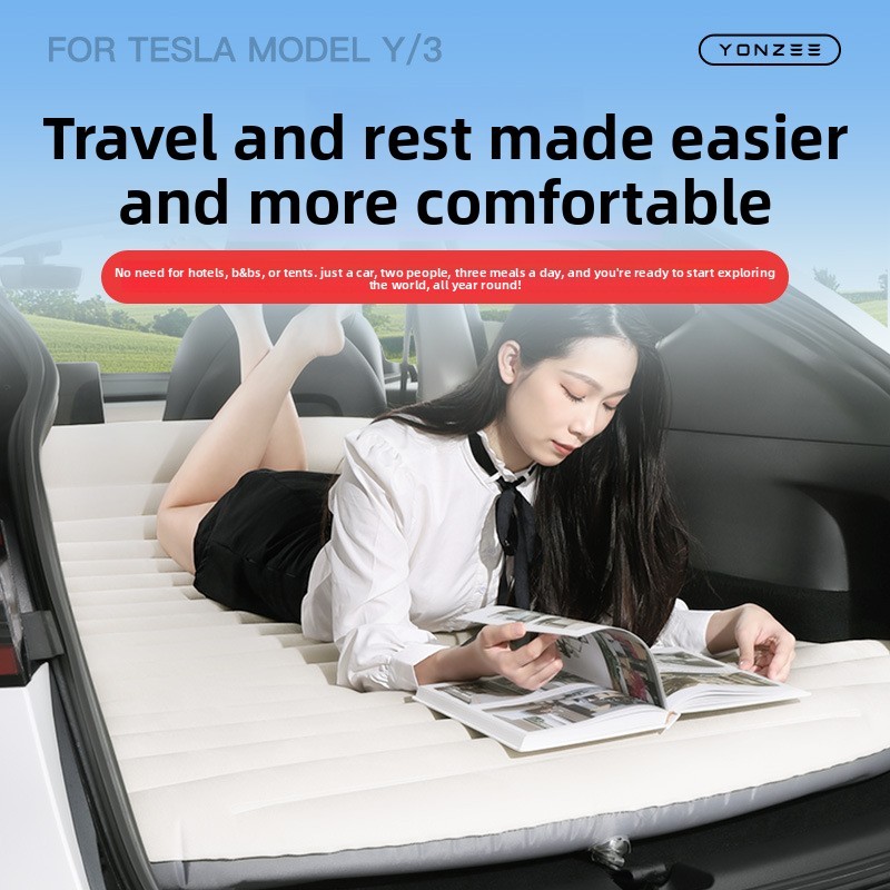For Tesla Model Y Camping Mattress Car Rear Trunk Travel Bed Pad ...