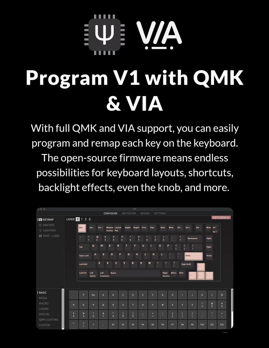 Keychron V1 Mechanical Keyboard | 75% Layout | Gasket | RGB + Hot-Swap ...