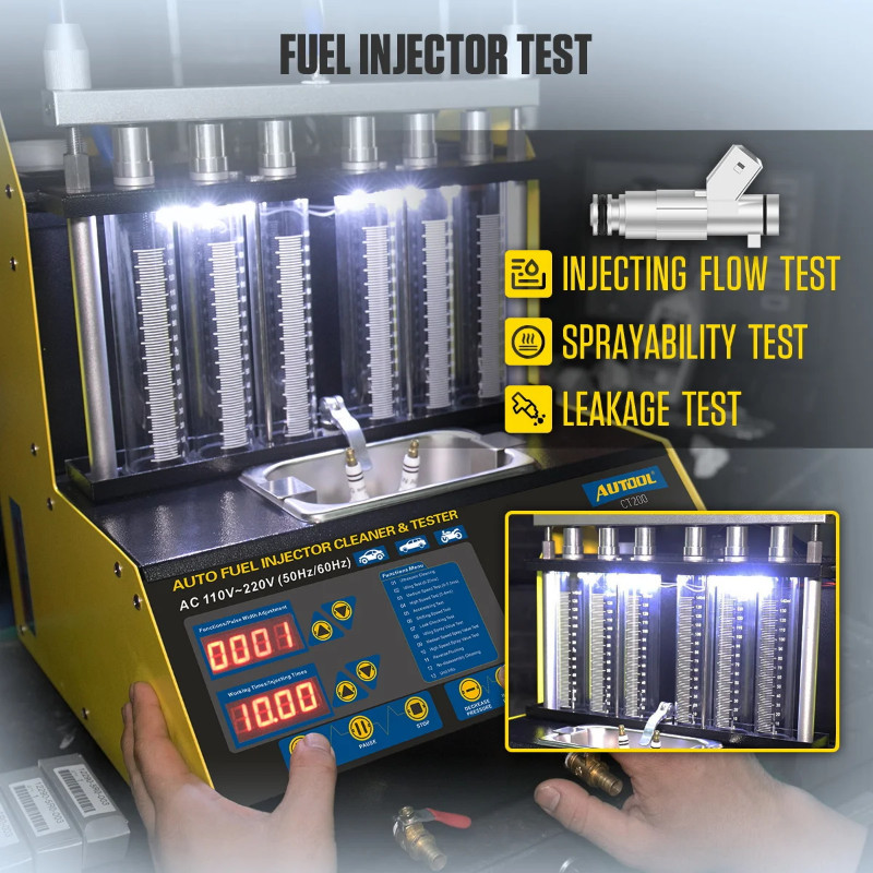 AUTOOL CT200 Fuel injector Cleaning Motorcycle Automotive Ultrasonic ...
