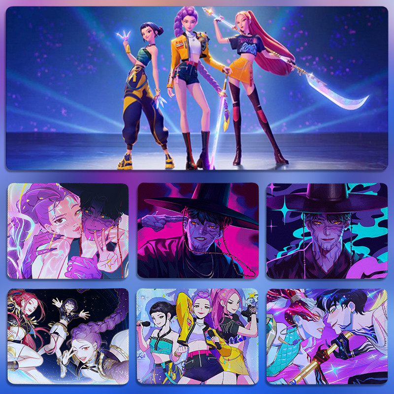 Kpop Demon Hunter Mouse Pad Huntirx Girl's Group Desk Mat Saja Boys ...