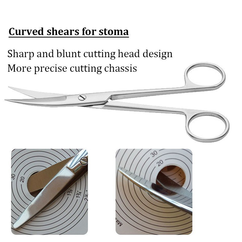 14CM Stainless Steel Stoma Scissors Curved Stoma Care Tool for Cutting ...