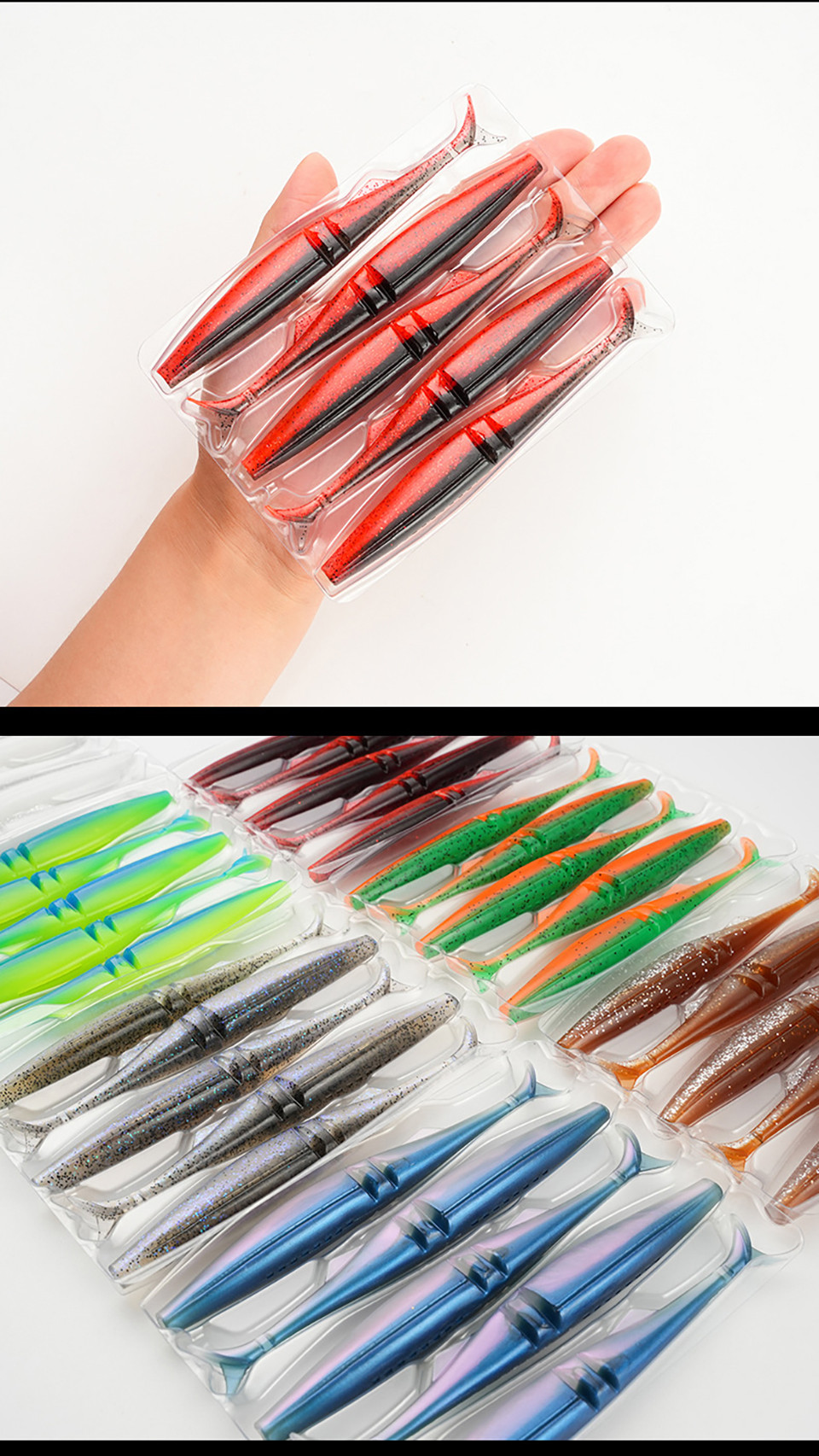 WALK FISH 5Pieces 10g 12cm T-Tail Soft Plastic Lure for Bass Perch ...