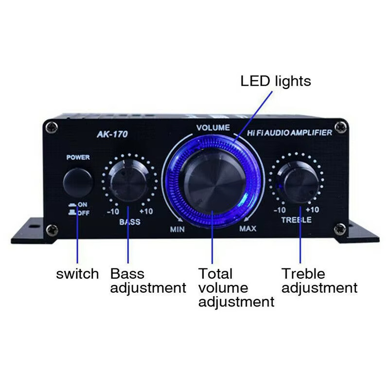 AK170 HIFI Power Amplifier for Car Home Theater Digital Power Audio ...
