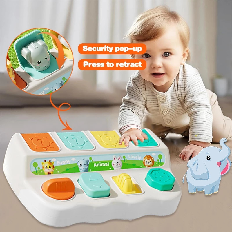 Baby Pop Up Toys Hide and Seek Animal Animal Pop up Switch Box Baby ...