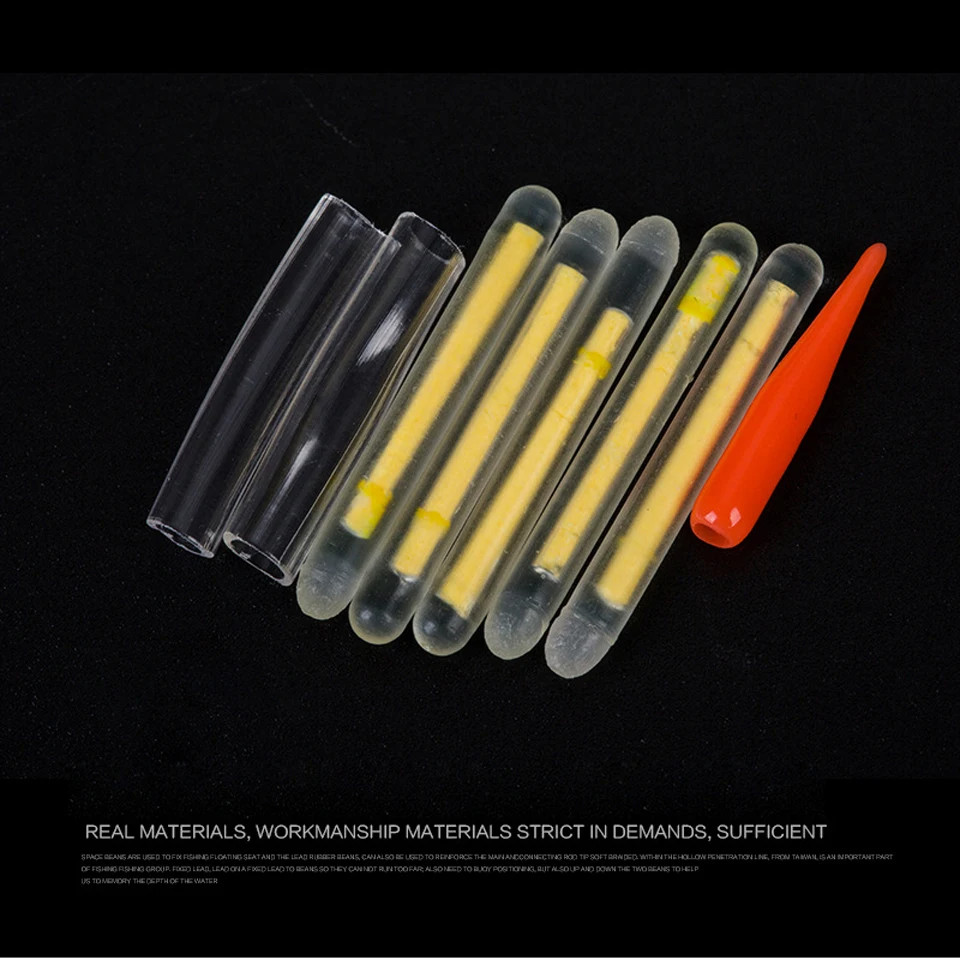 WALK FISH 4.5*37mm/3.0*25mm Float Fluorescent Light Stick Night Glow ...