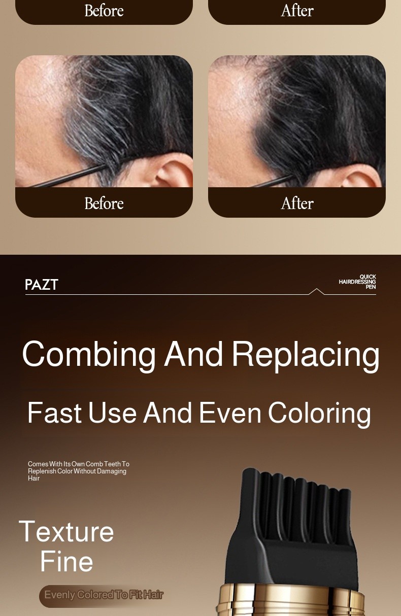 [White Hair Blackening] Small Gold Tube Polypeptide Hair Pen | Quickly ...