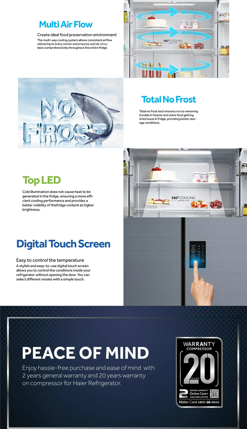 HAIER 529L/758L Inverter Multi Doors Refrigerator Glass HRF-IG585EM(GB ...