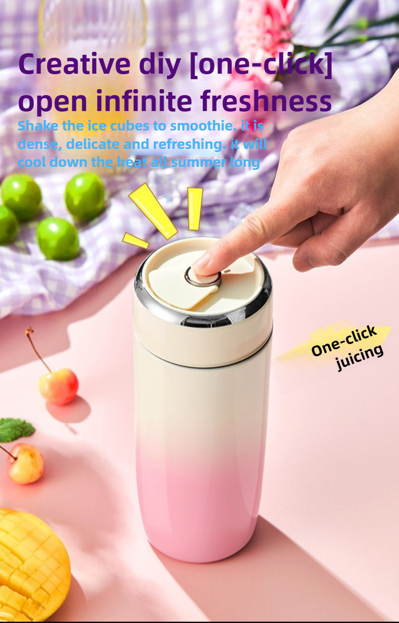 304 Stainless Steel Portable Juicer Blender 500ml Fruit Blender Ice ...