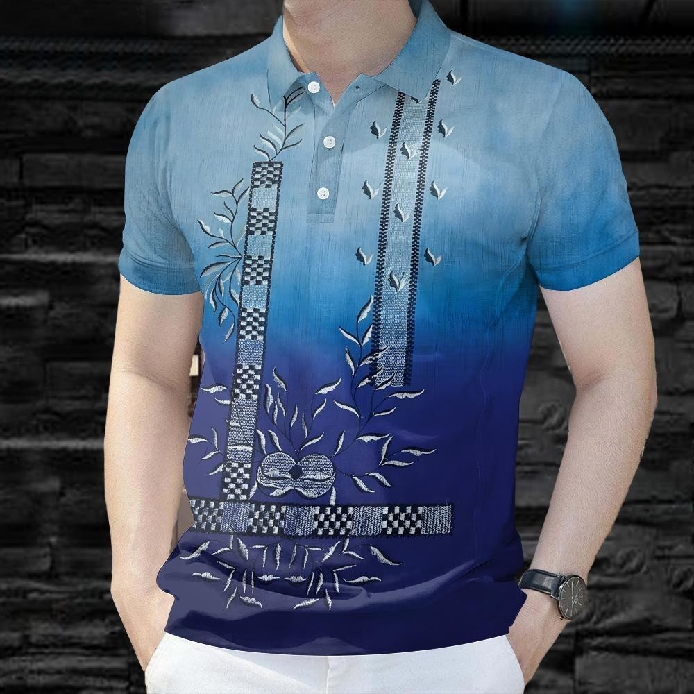 Men's Barong Polo Shirt for men Clothing Ethnic Style Vintage Polo ...