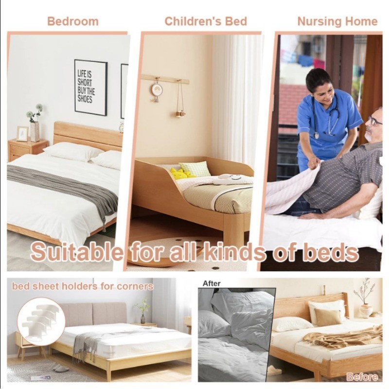 4Pcs Universal Invisible Bed Sheet Holder Heavy Duty Non-slip Invisible ...