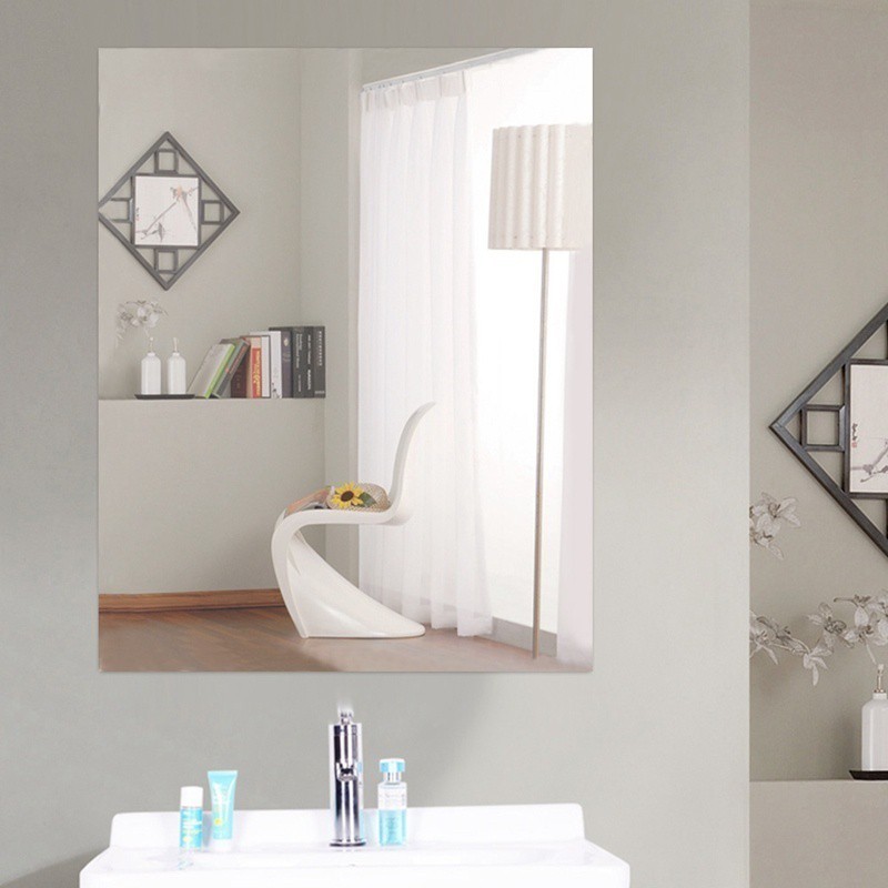 DIY Mirror Wall Sticker Wall Bathroom Bedroom Decoration Soft Mirror ...