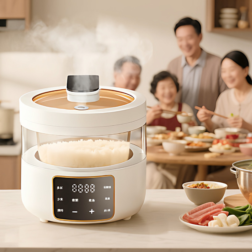 Low-sugar rice cooker household glass inner liner multi-function 3L ...