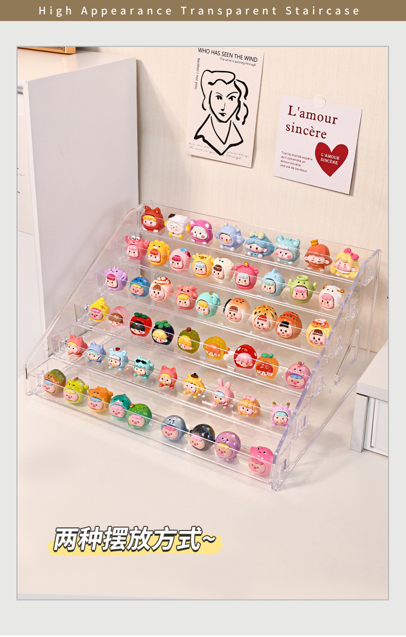 KUCHE Papar Pameran Transparent Toy Display Rack Multi-Layer Stand for ...