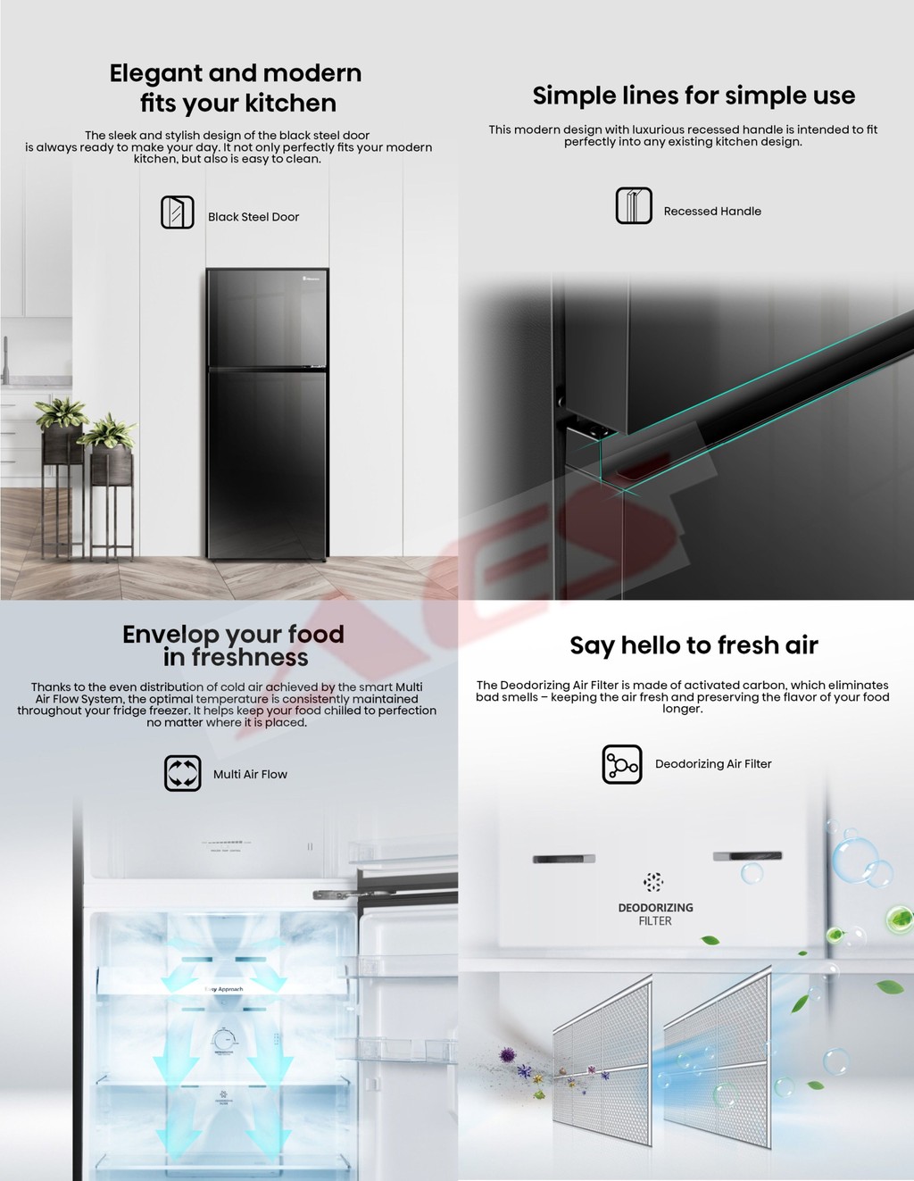 HISENSE 🥫 Peti Sejuk 2 Pintu 420L 500L Active Hygiene & Inverter Tahan ...