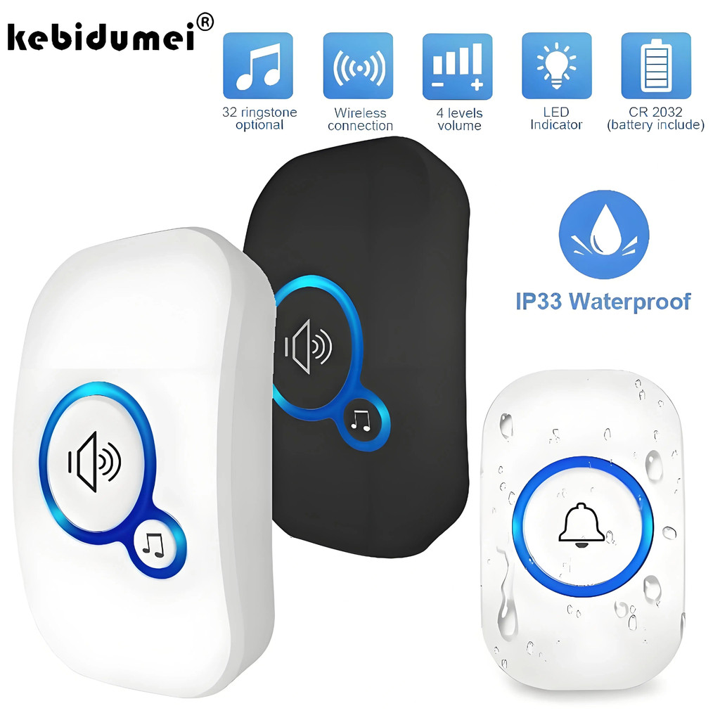 Led Smart Wireless Doorbell 150m Wireless Transmission Waterproof Door ...