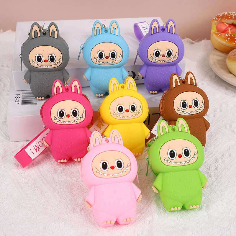 Labubu Silicone Messenger Bag Cartoon Cute bubu Coin Purse Boys Girls ...