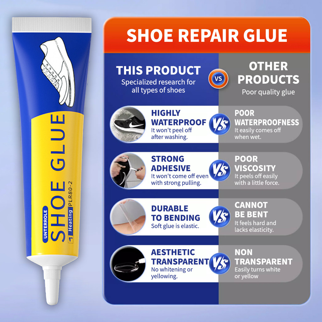 Strong glue for Shoes gam pembaikan kasut Highly waterproof Transparent ...