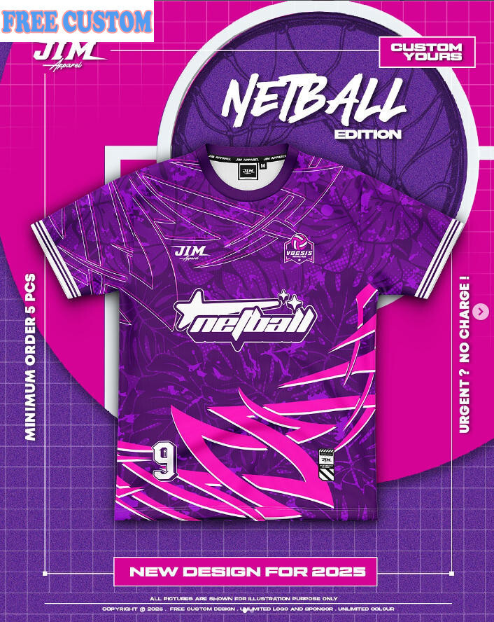 [𝐅𝐑𝐄𝐄 𝐂𝐔𝐒𝐓𝐎𝐌 𝐍𝐀𝐌𝐄] NEW!! Baju Jersey NETBALL Baju Jersey Baju Lelaki ...
