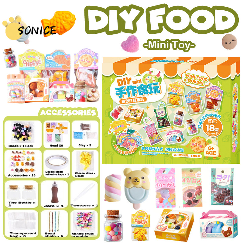 DIY Mini Food Toy Kit DIY Cake Making Kit for GirlsCreate Squishy Food ...