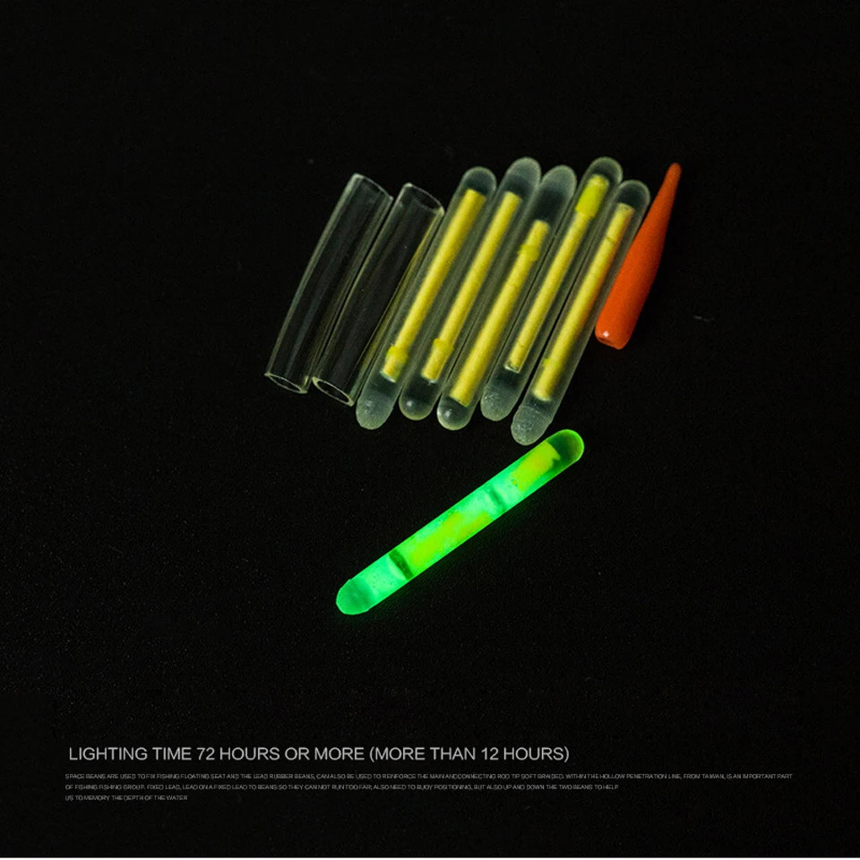 WALK FISH 4.5*37mm/3.0*25mm Float Fluorescent Light Stick Night Glow ...