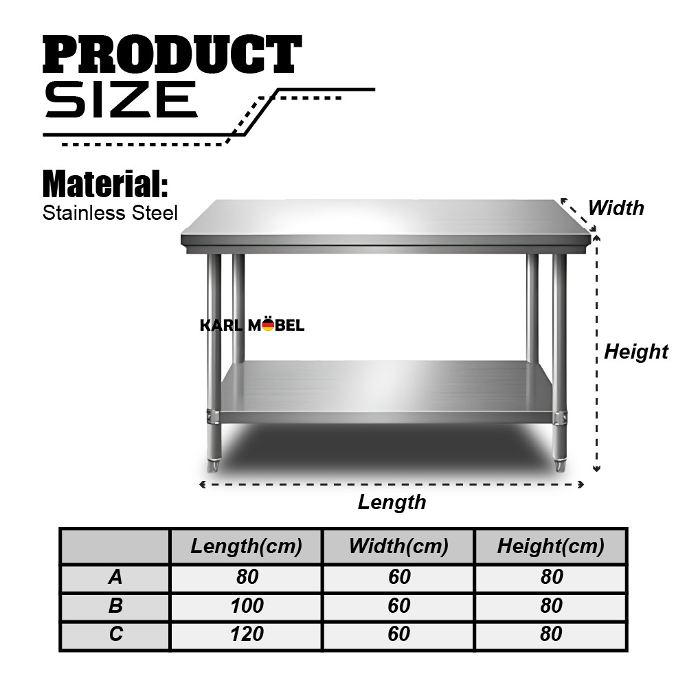 Kitchen Workbench Stainless Steel 304 Kitchen Operating Table Round ...