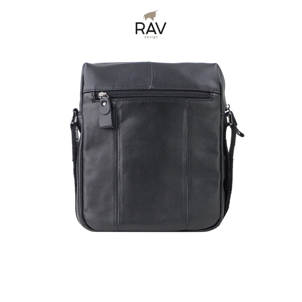 RAV DESIGN Men's Sling Bag / Genuine Leather / Black / RVC541G1 ...