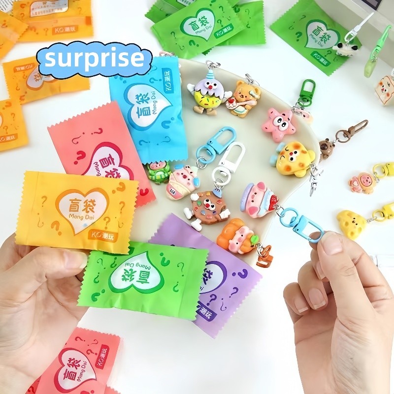 30Pcs Keychain Blind Box Toy Surprise Pendant Bag Kids Lucky Draw Mini ...