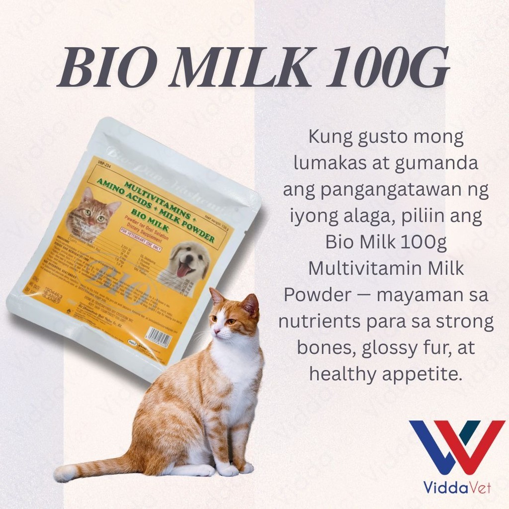 BioMilk 100g Pet Milk Powder Oral Solution Supplement for dogs and cats ...