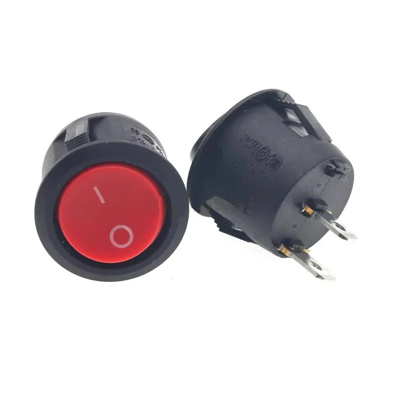 5/20pcs Round Rocker Power Switch 6A 250V 2 Pin 2 Position ON OFF Boat ...