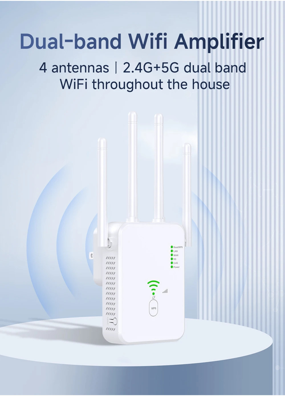 【Fast delivery】Wifi Extender Repeater Dual Frequency 2.4G/5G 1200M WPS ...