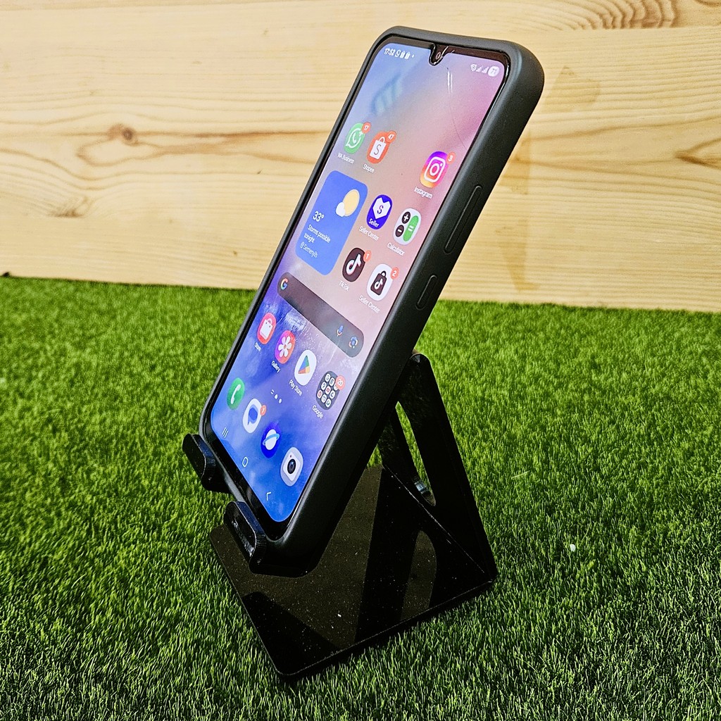 Ergonomic Acrylic Phone Stand Smartphones Non-Slip Adjustable Angle ...