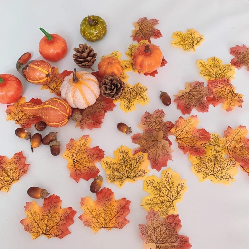 Simple Artificial Maples Realistic Maple Leaf Arrangement Props Wedding ...
