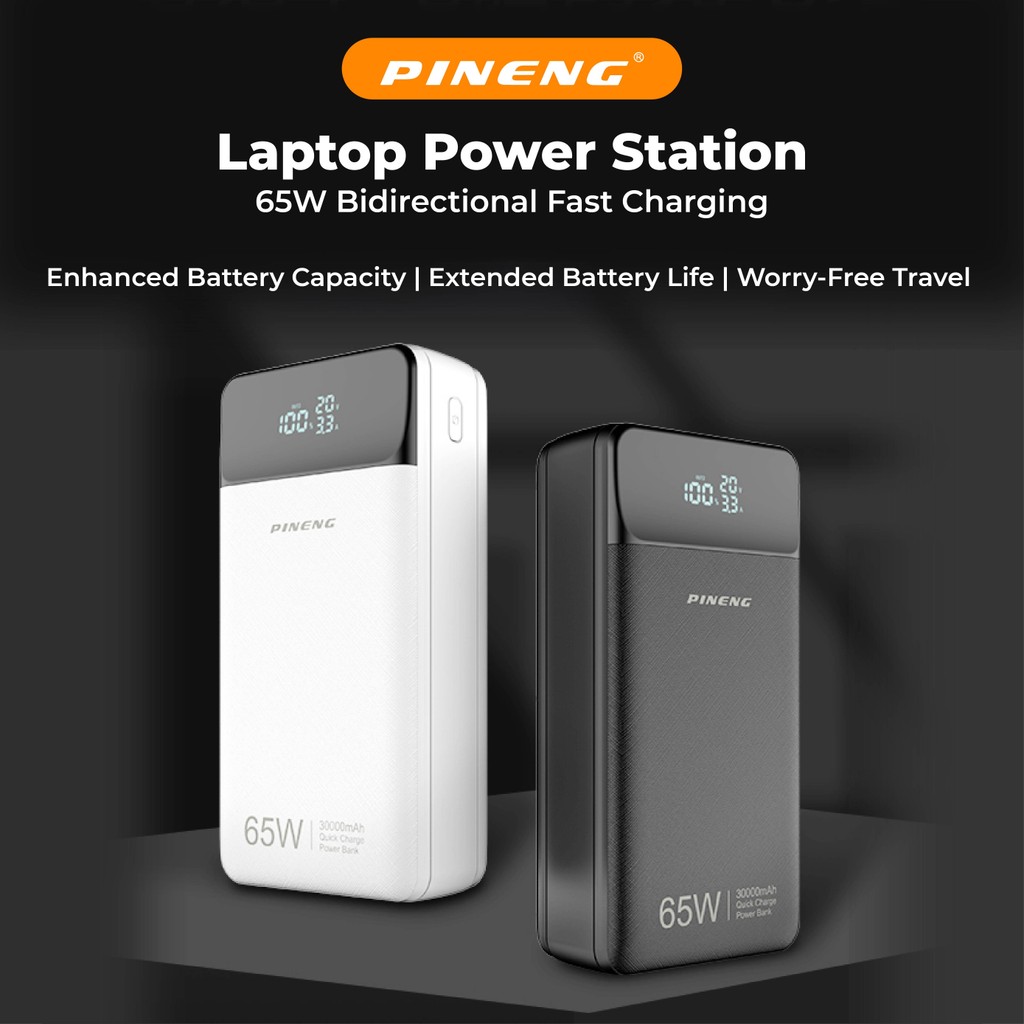 【New】Pineng PN-878PD 30000mAh Powerbank PD3.0 + QC 3.0 Quick Charge 65W ...