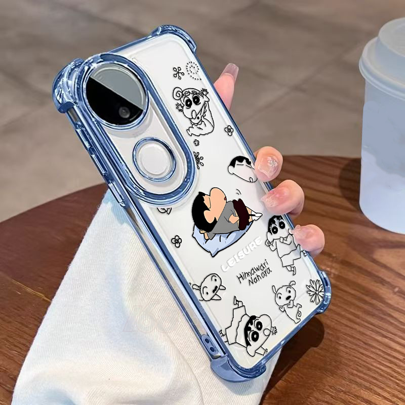 Vivo V60 V50 Casing Cute Crayon Shin Chan Cartoon Clear Jelly Soft ...
