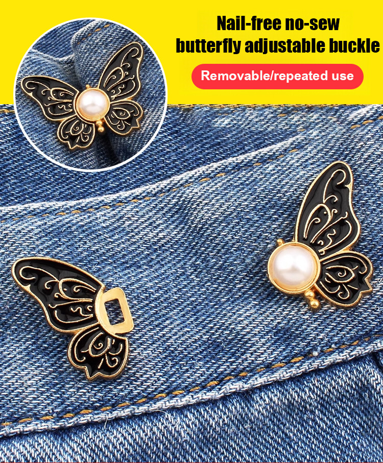 💕No Nails and No Seams💕New Style Butterfly Waist Buckle Buckle Pants ...