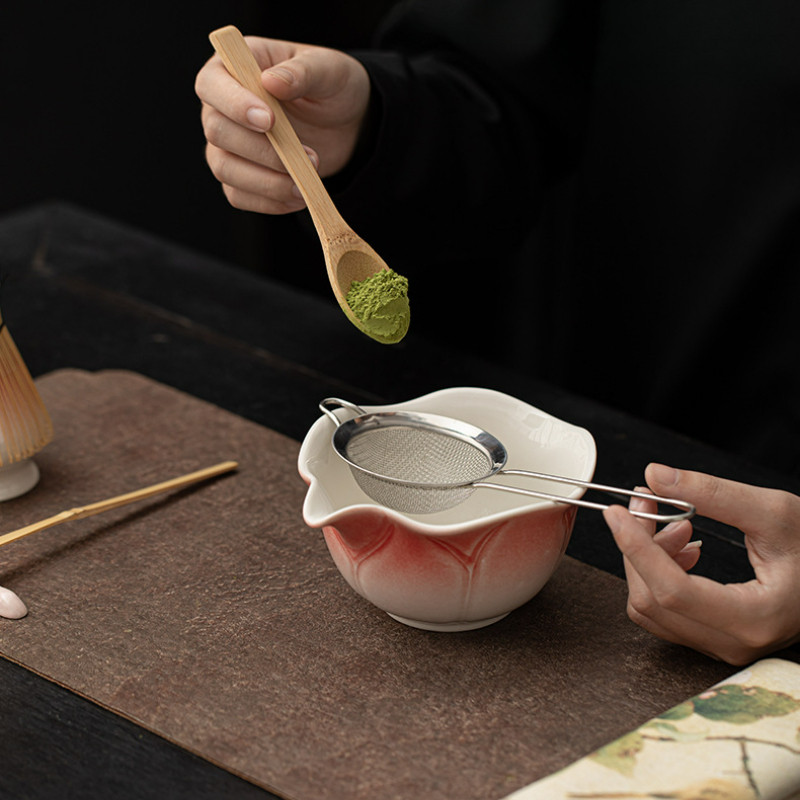 Lotus Ceramic matcha whisk set matcha bowl with spout chawan Tea Spoon ...